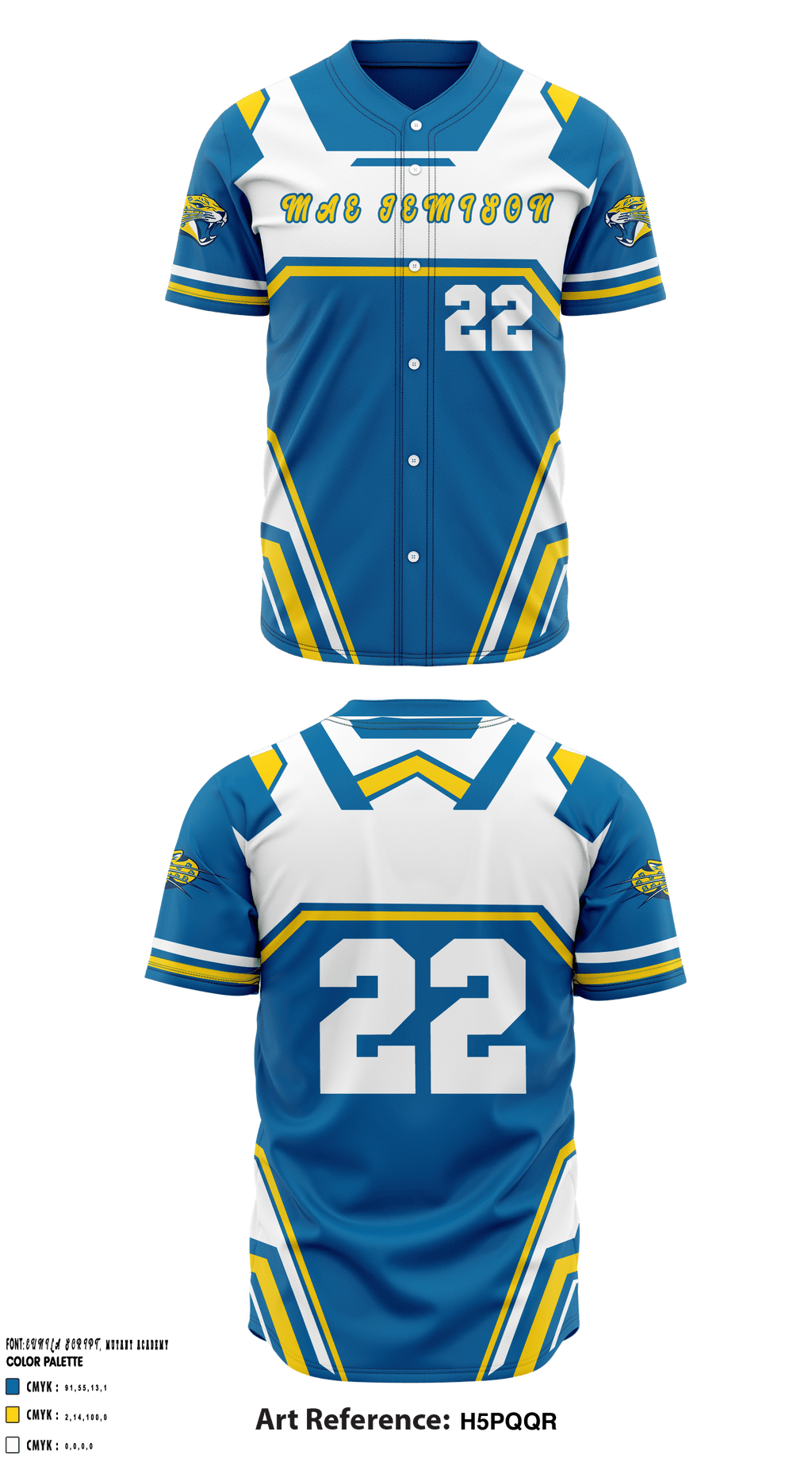 Mae Jemison Baseball 65937308 Full Button Baseball Jersey - 1 – Teamtime